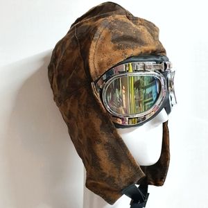 Costumes | Vintage Pilot Aviator Hat Goggles Costume New | Poshmark
